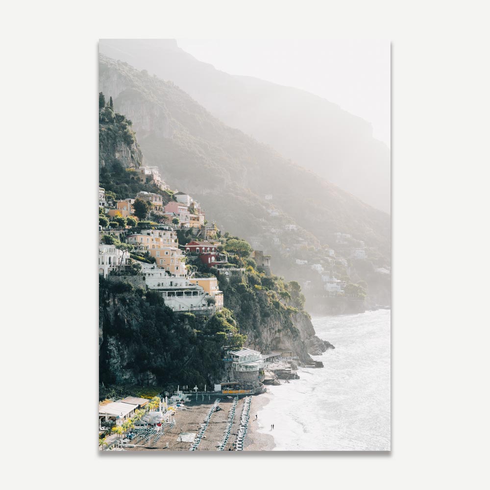 Positano Spiaggia II Art Print – Vibrant Cliffside Beach Scene in ...